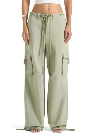 Manière De Voir Ripstop Parachute Cargo Pants - Sage