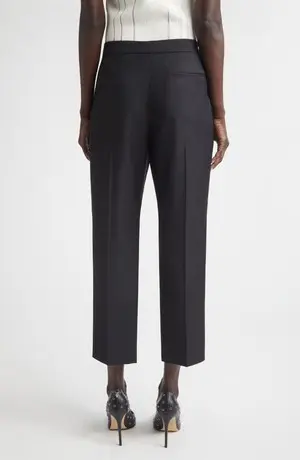 Alexander McQueen Wool Cigarette Trousers - Black