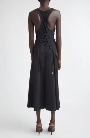 Alexander McQueen Ruched Cotton Jersey Tank Dress
