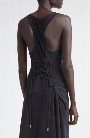 Alexander McQueen Ruched Cotton Jersey Tank Dress