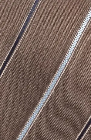 Canali Stripe Silk Neck Tie - Light Brown