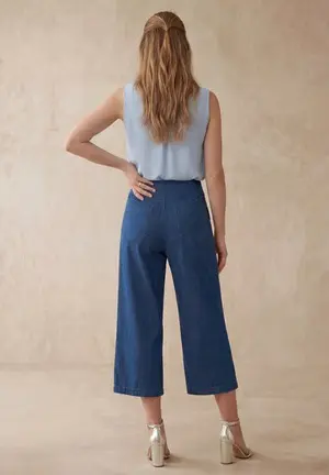JESSICA LONDON Sculpt Fit Wide Leg Crop Jeans
