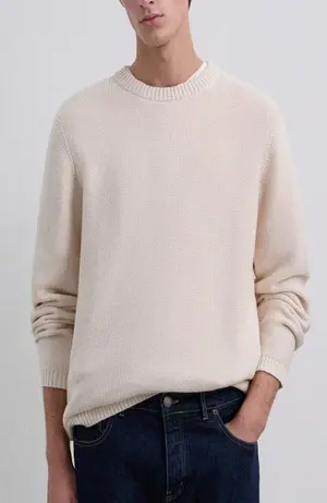 SCALPERS Structure Tricot Knit Sweater - Cream