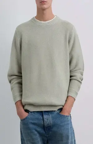 SCALPERS Structure Tricot Knit Sweater - Lightkhaki