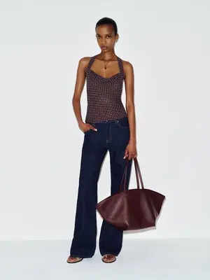 REFORMATION Hastings Halter Top - Brown