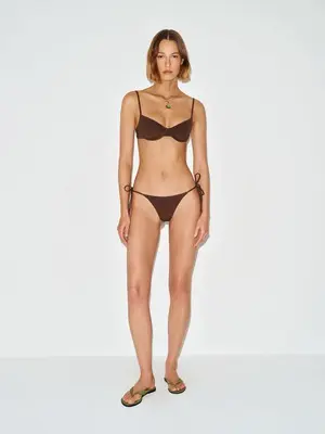 REFORMATION Selene Bikini Bottom - Brown
