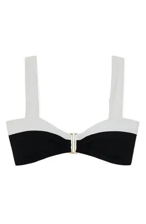 REISS Abby Bikini Top - Black/ivory
