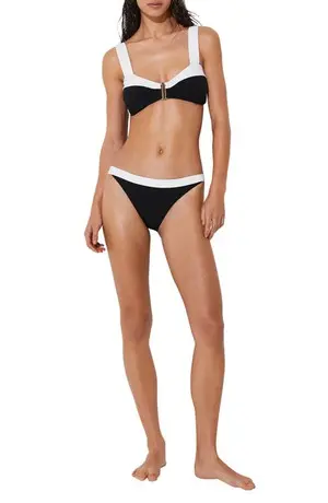 REISS Abby Bikini Top - Black/ivory