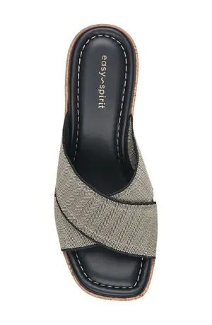 Easy Spirit Fawn Wedge Slide Sandal Wide Width - Blk01