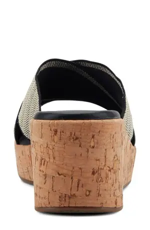 Easy Spirit Fawn Wedge Slide Sandal Wide Width - Blk01