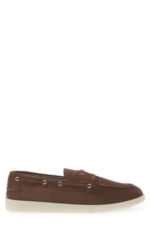 Prada Suede Boat Shoe - Moro