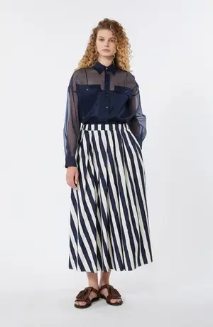 Max Mara Colomba Long-sleeve Silk Button-up Shirt