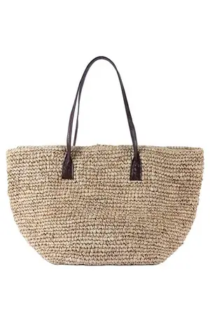 JELAVU Woven Raffia Tote - Natural