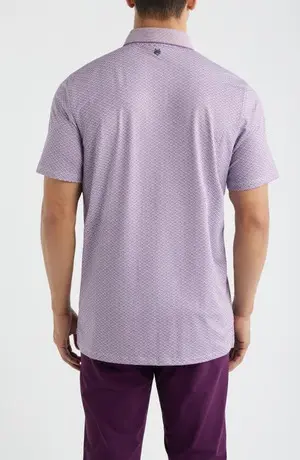 Greyson Guardian Geo Print Performance Button-down Golf Polo
