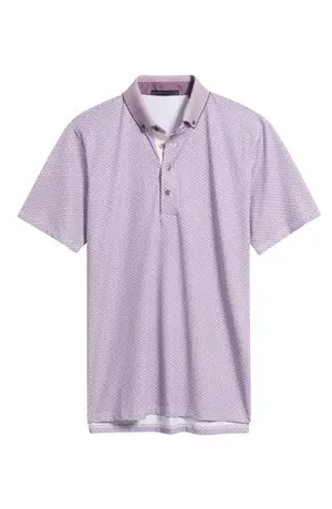 Greyson Guardian Geo Print Performance Button-down Golf Polo