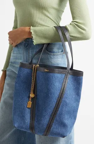 Chloé Denim Spin Tote - Ashes Blue