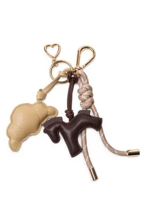 POP UPS BRAND Key Chain With Charms Brown