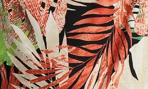 KASPER Tropical Print Cowl Neck Top