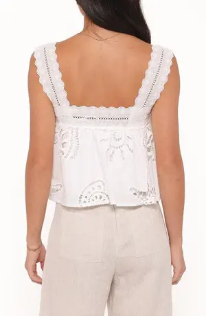 PETAL & PUP Aideen Sleeveless Eyelet Top - White
