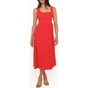 PETAL & PUP Melrose Sleeveless Midi Dress - Red