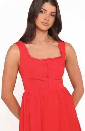 PETAL & PUP Melrose Sleeveless Midi Dress - Red