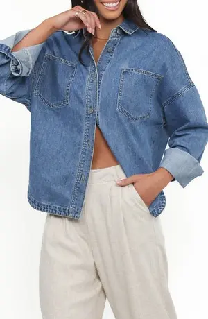 PETAL & PUP Cornelia Denim Button-up Shirt