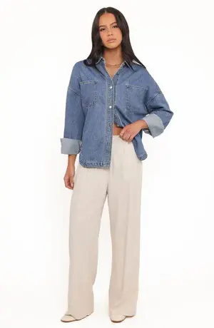 PETAL & PUP Cornelia Denim Button-up Shirt