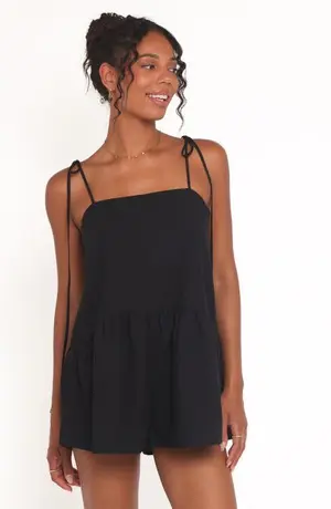 PETAL & PUP Rubie Tie Strap Cotton Romper