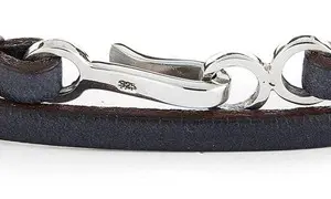 Caputo & Co Euro Leather Double Wrap Bracelet - Dark Grey