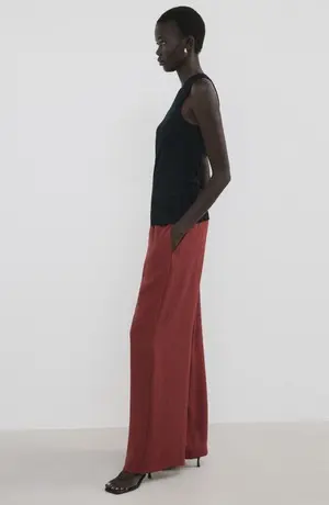 Mango High Waist Palazzo Pants