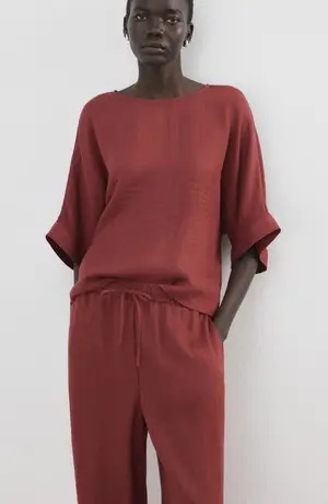 Mango High Waist Palazzo Pants