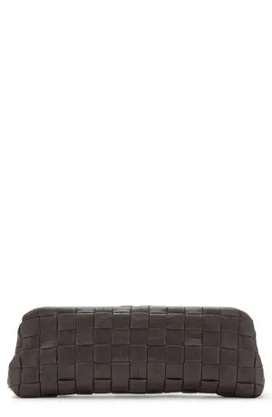 Mango Braided Faux Leather Frame Clutch