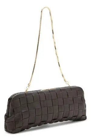 Mango Braided Faux Leather Frame Clutch