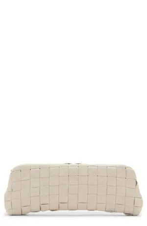 Mango Braided Faux Leather Frame Clutch - Off White