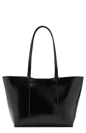 Mango Faux Leather Shopper Bag - Black