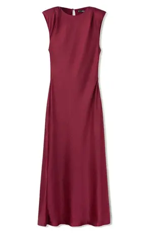 Mango Sleeveless Satin Maxi Dress - Cherry
