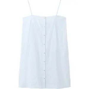 Mango Picot Stretch Cotton Nightgown - Blue
