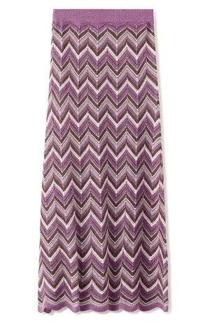 Mango Flare Open Stitch Midi Skirt