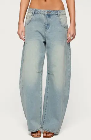 EDIKTED Ilara Low Rise Barrel Jeans