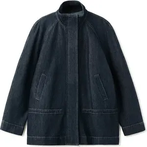 Mango Gathered Waist Denim Parka