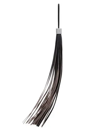 Mango Leather Fringe Key Chain - Black