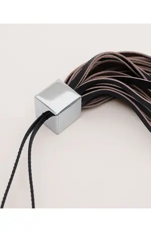 Mango Leather Fringe Key Chain - Black
