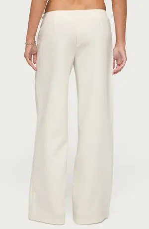 EDIKTED Raphael Tie Waist Wide Leg Pants - White