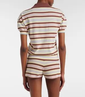Faithfull The Brand Sable Striped Cotton-blend Polo Shirt - Multicoloured