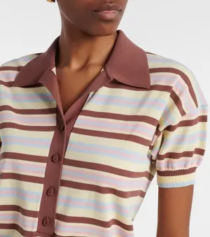 Faithfull The Brand Sable Striped Cotton-blend Polo Shirt - Multicoloured