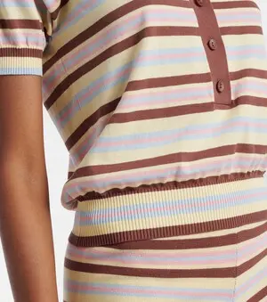 Faithfull The Brand Sable Striped Cotton-blend Polo Shirt - Multicoloured