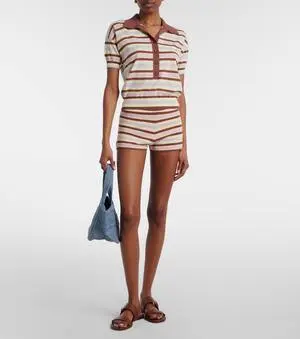 Faithfull The Brand Sable Striped Cotton-blend Polo Shirt - Multicoloured