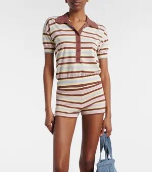 Faithfull The Brand Sable Striped Cotton-blend Polo Shirt - Multicoloured