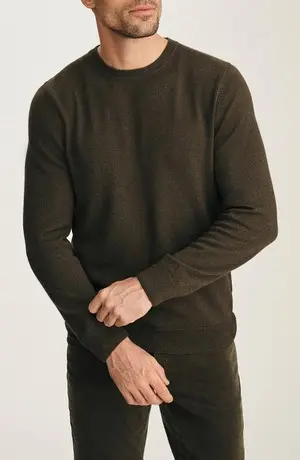 34 Heritage Cashmere & Silk Blend Crewneck Sweater - Khaki