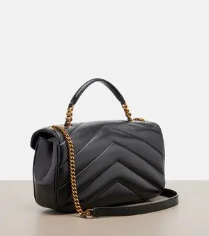 Saint Laurent Loulou Matelassé Leather Top-handle Bag - Black